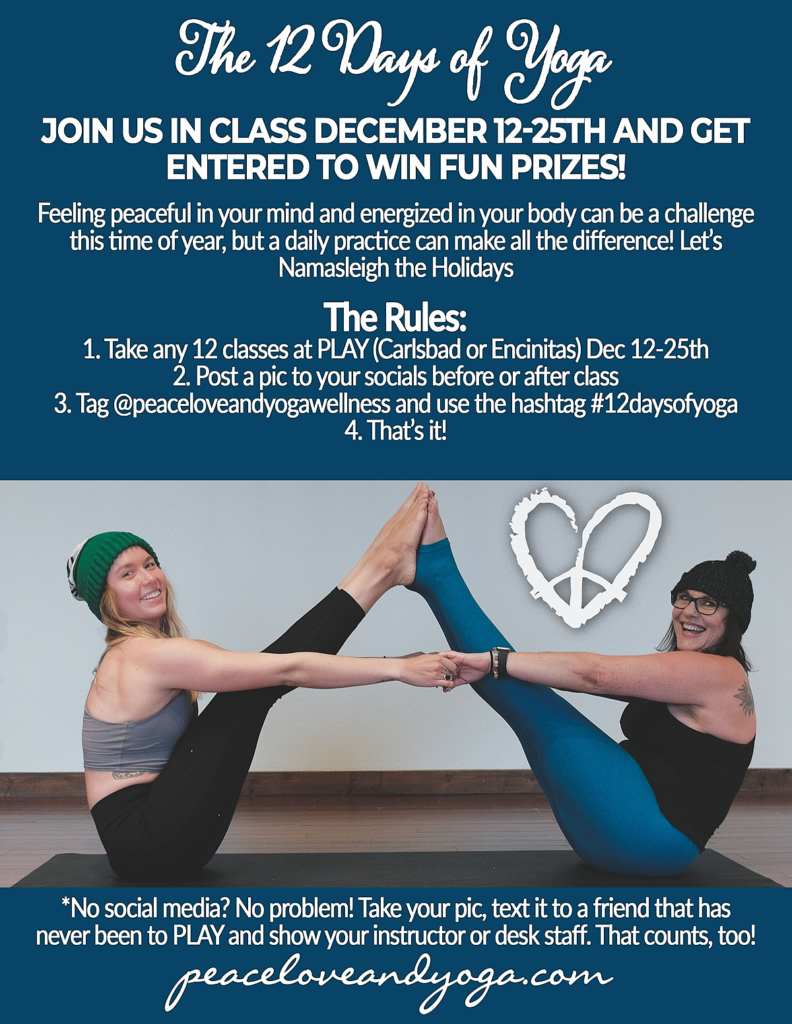 December with PLAY! - peace love and yoga